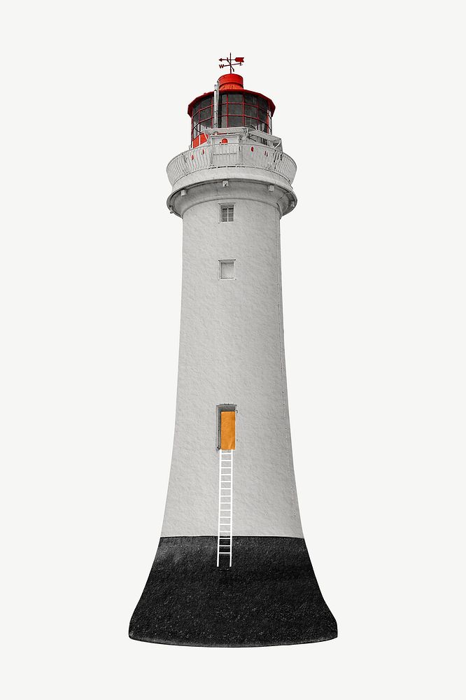 Lighthouse, Summer collage element psd | Premium PSD - rawpixel