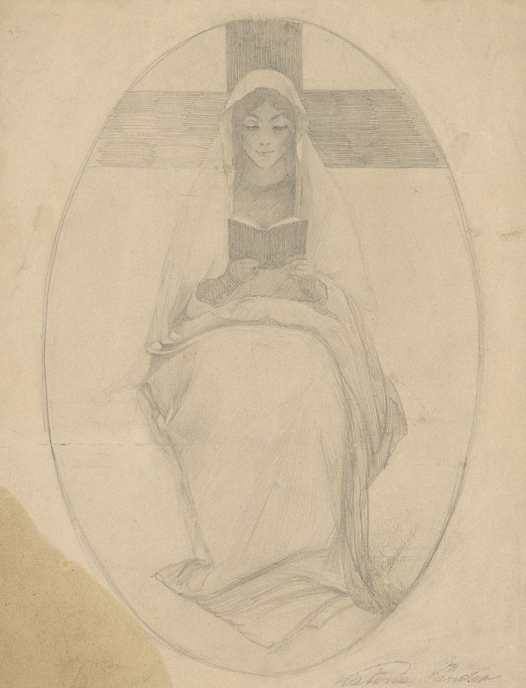 The reading saint | Free Photo Illustration - rawpixel