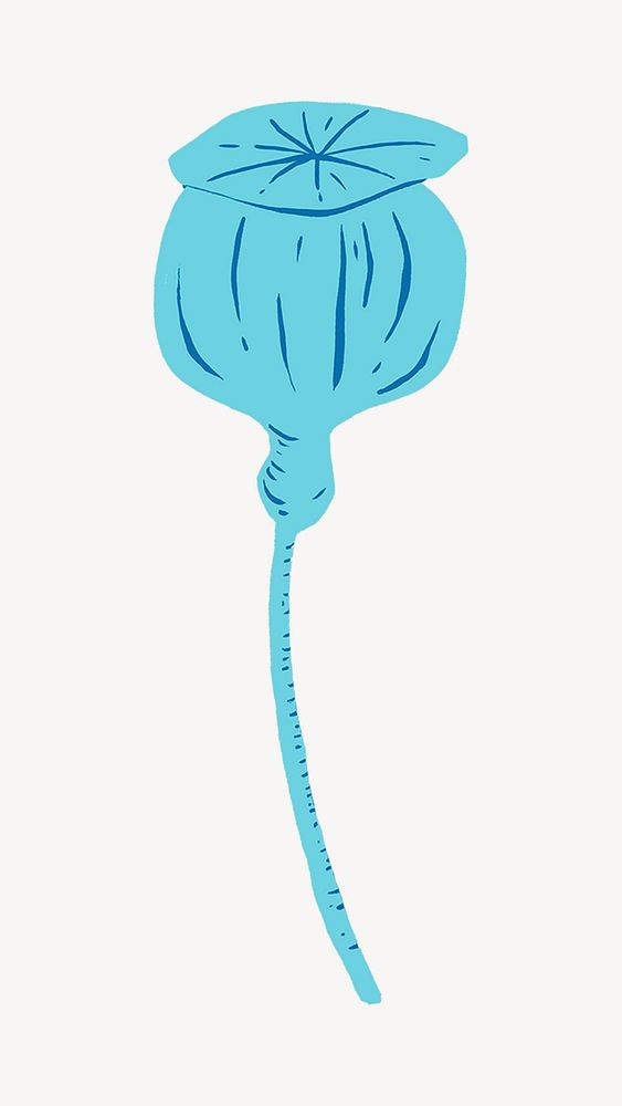 Blue flower bud illustration collage | Premium PSD - rawpixel