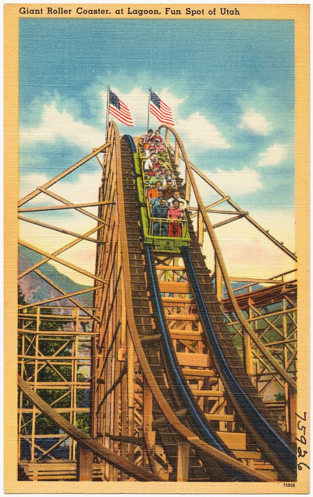 Giant roller coaster, Lagoon, fun | Free Photo Illustration - rawpixel