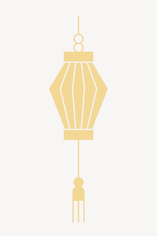 Gold Chinese lantern collage element | Free Vector - rawpixel