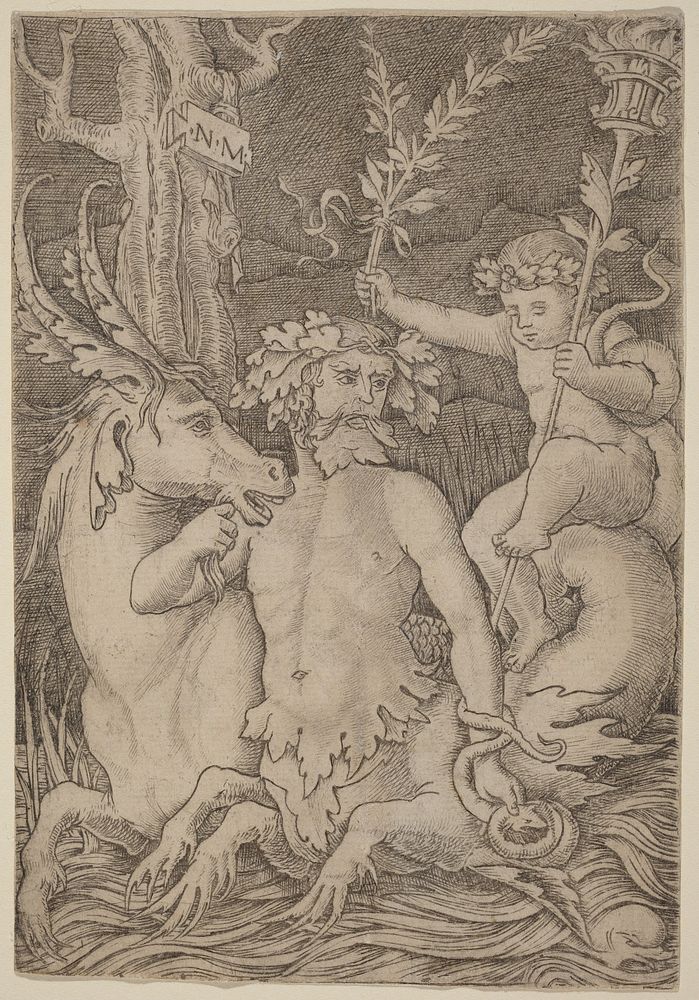 Triton Carrying Child (c. 1507) | Free Photo Illustration - rawpixel