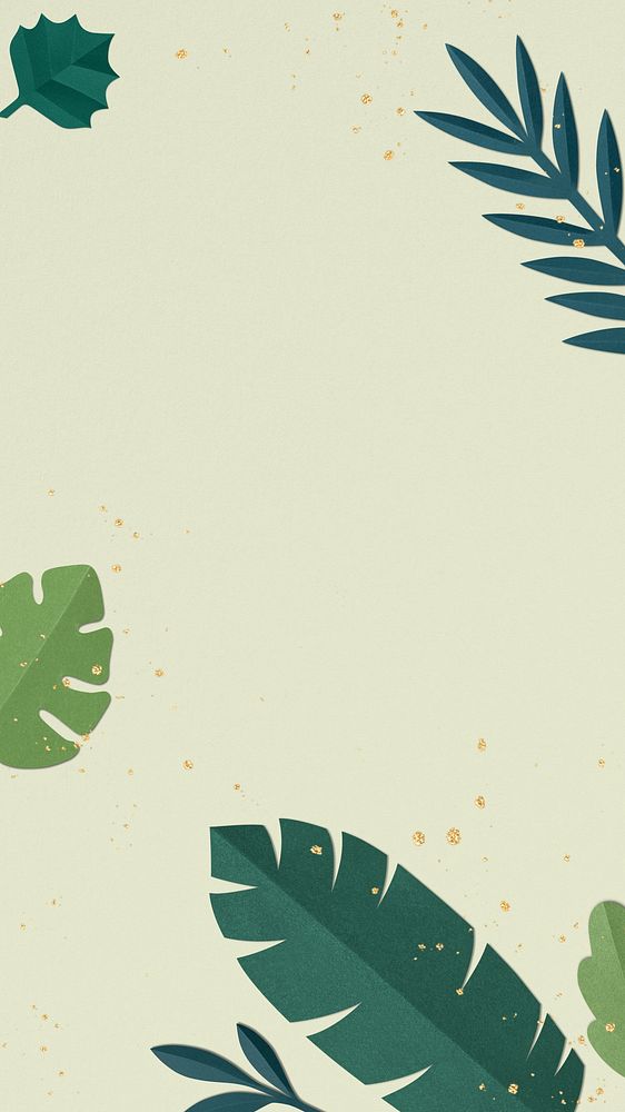 Paper leaf border iPhone wallpaper | Free Photo Illustration - rawpixel