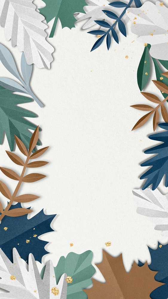 Paper leaf frame iPhone wallpaper | Free Photo Illustration - rawpixel