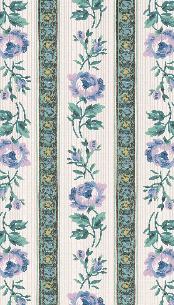 Vintage floral pattern iPhone wallpaper. | Premium Photo Illustration ...