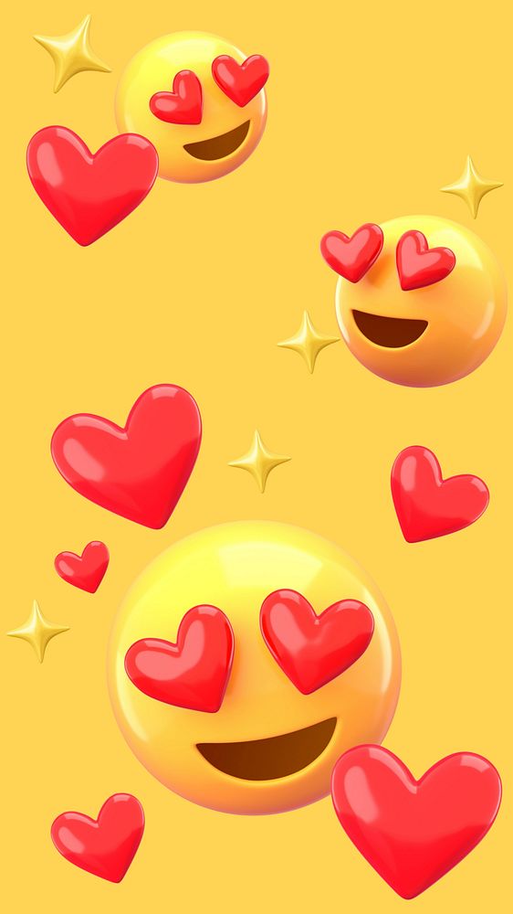 3D heart-eyes emoticons, love illustration | Premium Photo - rawpixel