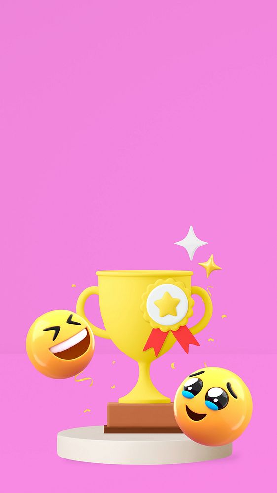3D winning emoticon iPhone wallpaper, | Premium Photo - rawpixel