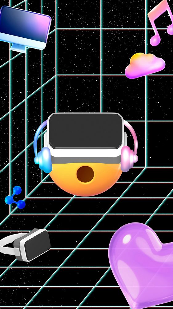 Emoticon wearing VR mobile wallpaper, | Premium Photo - rawpixel