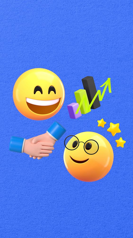 Business partnership emoticons mobile wallpaper, | Premium Photo - rawpixel