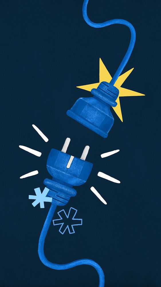 Blue electrical plugs iPhone wallpaper | Premium Photo - rawpixel
