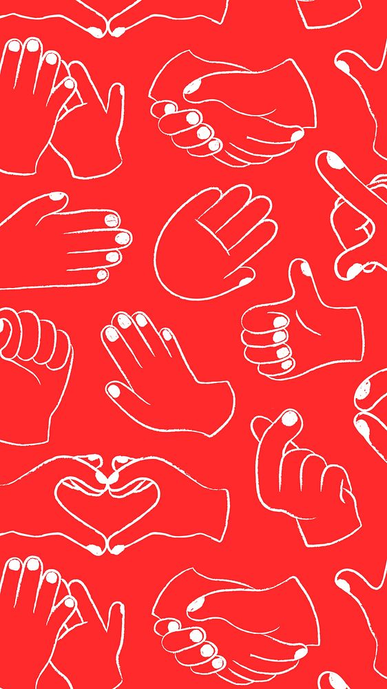 Cute hand gesture pattern iPhone | Free Photo - rawpixel