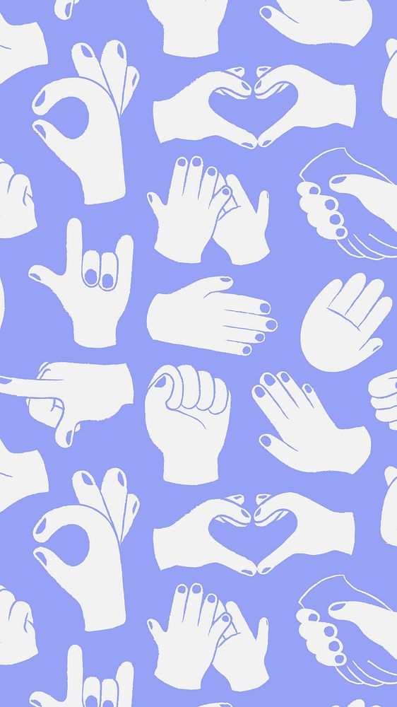 Hand sign doodle pattern iPhone | Free Photo - rawpixel