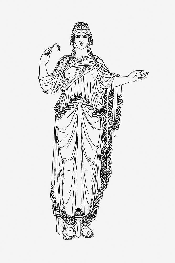 Ancient greek woman line art | Free Photo Illustration - rawpixel