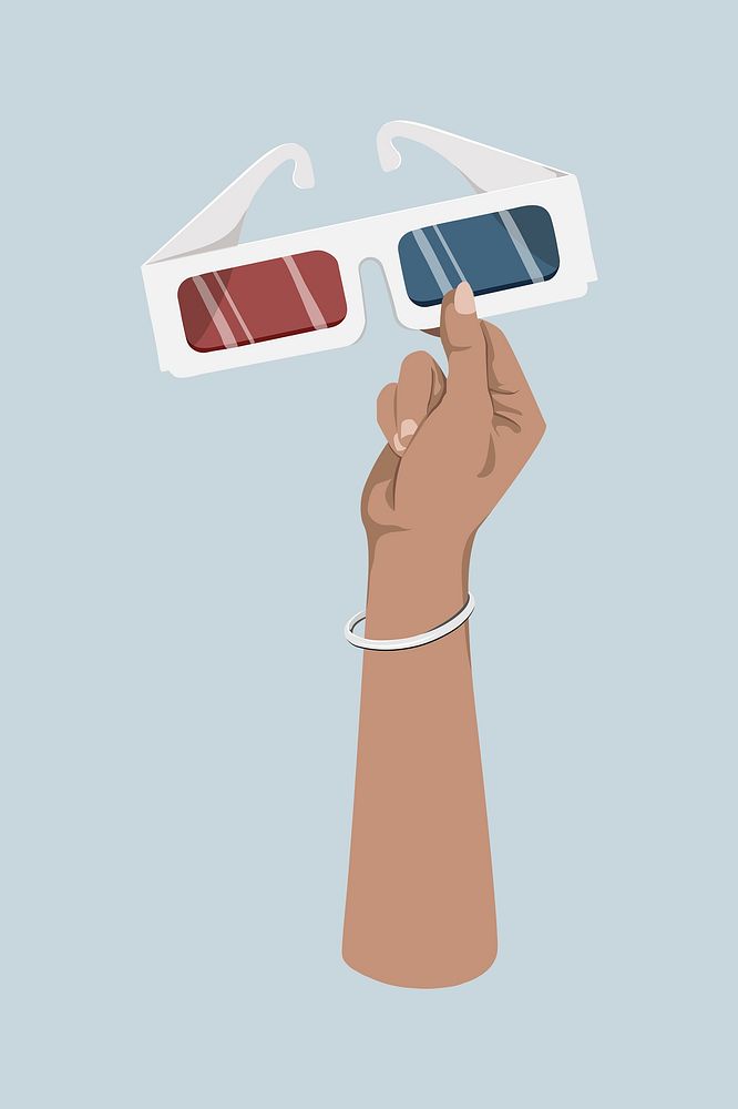 Hand holding 3d glasses, entertainment | Premium PSD - rawpixel
