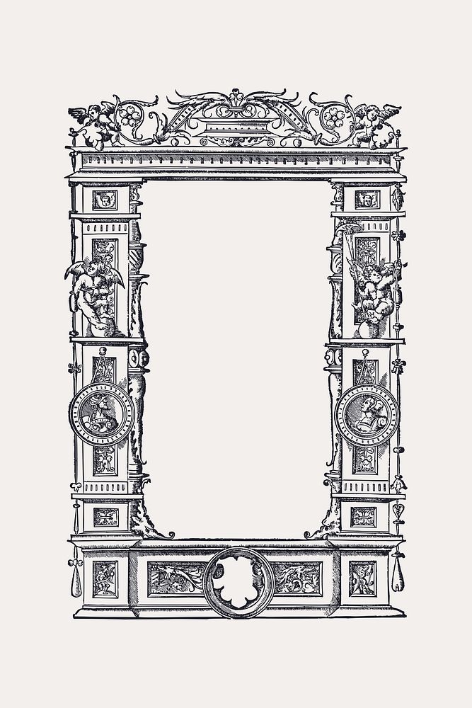 Vintage Rococo Frame collage element | Free Vector Illustration - rawpixel