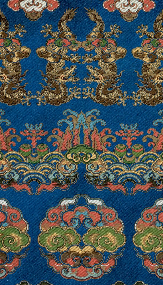 Blue Japanese dragon mobile wallpaper. | Free Photo Illustration - rawpixel