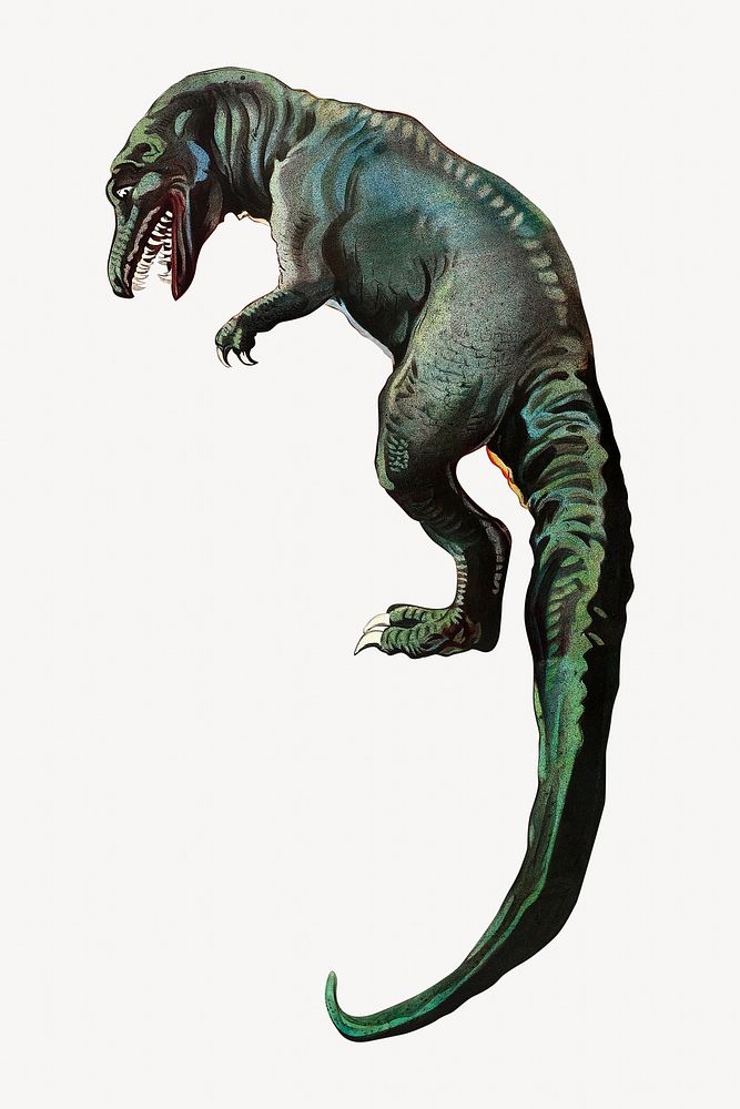 Vintage T-Rex chromolithograph collage element | Premium Photo ...