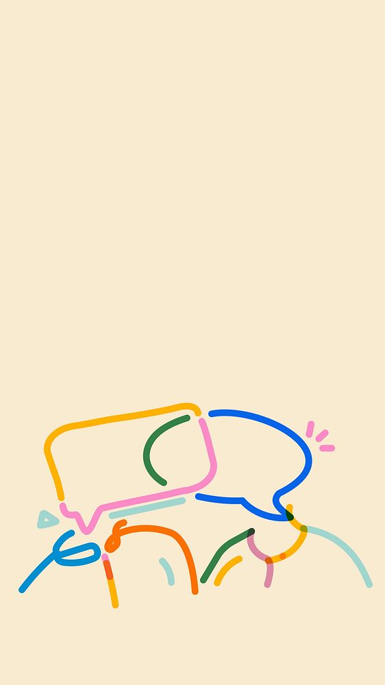 Conversation doodle iPhone wallpaper | Free Photo - rawpixel
