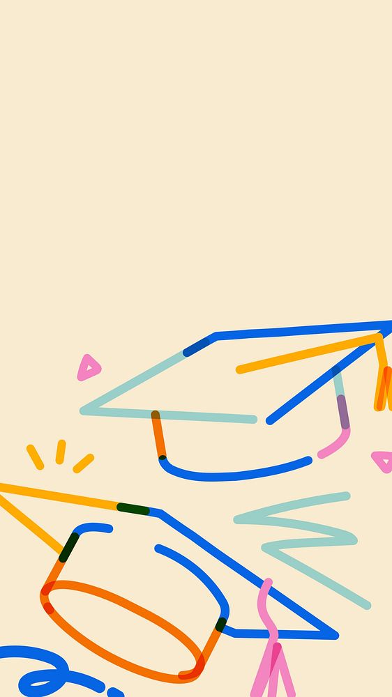 Graduation hats iPhone wallpaper, education | Premium Photo - rawpixel