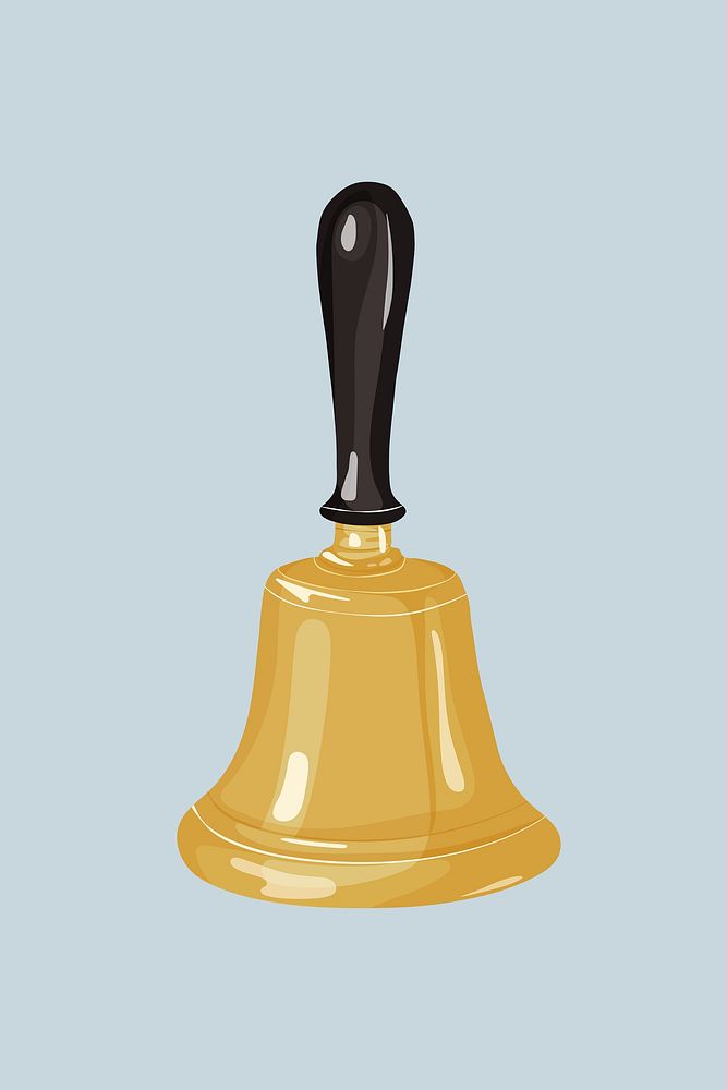 Hand bell, object illustration vector | Free Vector - rawpixel