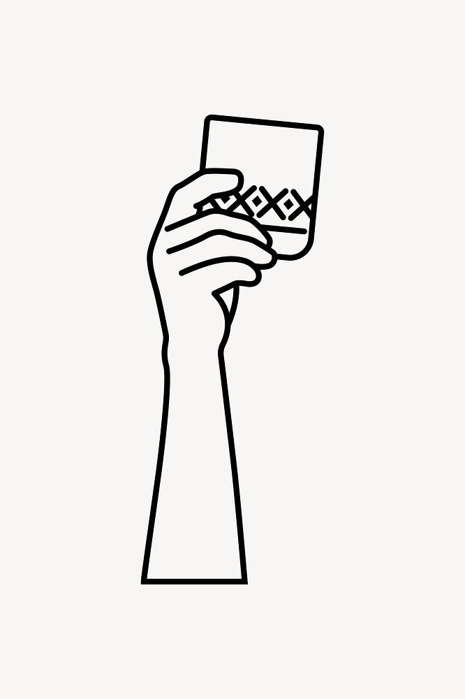 Hand holding glass line art | Free Photo Illustration - rawpixel