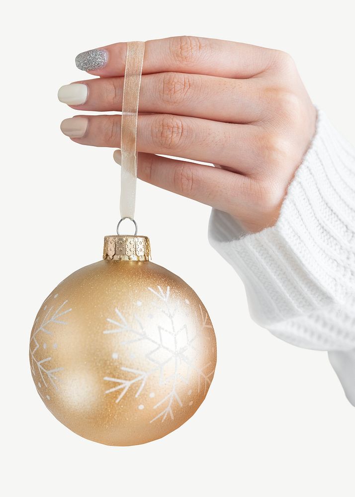 Gold Christmas bauble collage element | Premium PSD - rawpixel