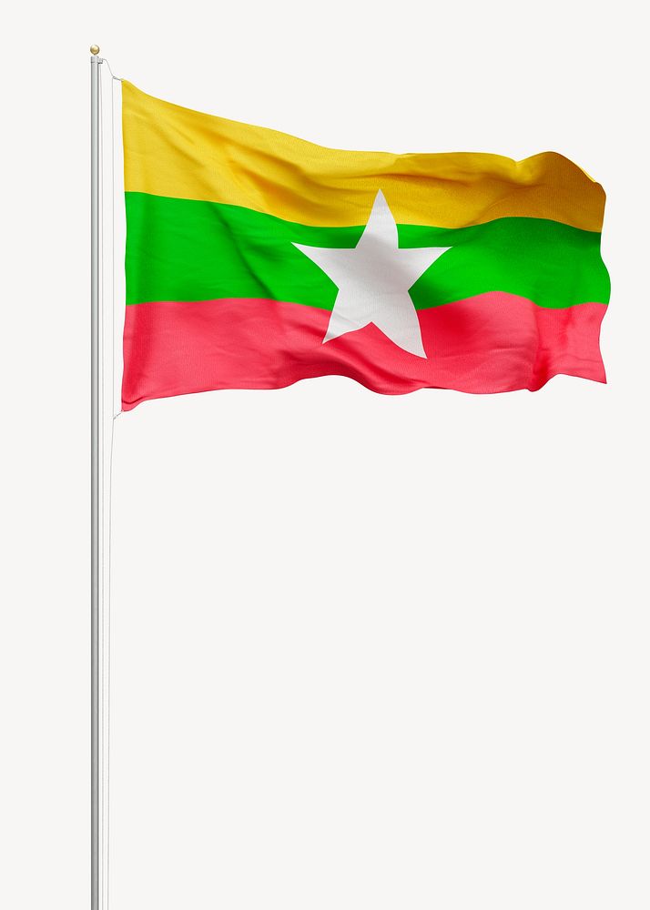 Flag of Myanmar on pole | Free Photo - rawpixel