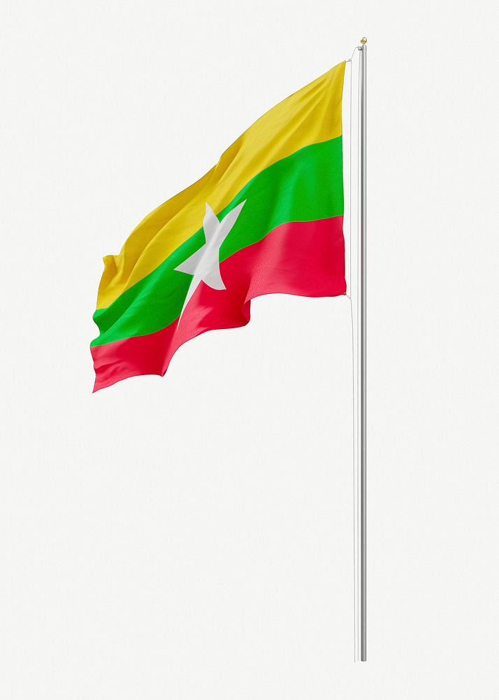 Flag Myanmar collage element psd | Premium PSD - rawpixel