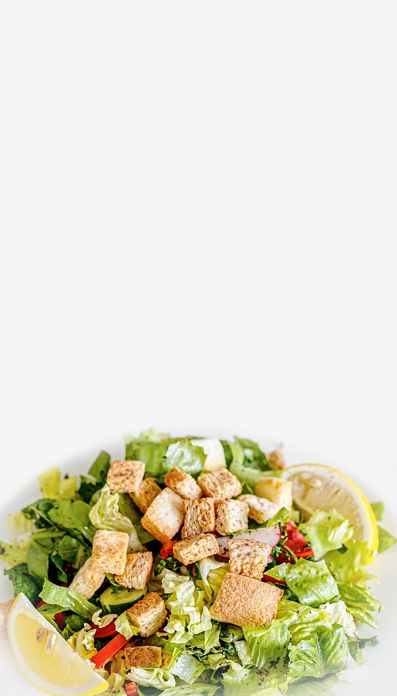 Caesar salad iPhone wallpaper, healthy | Premium Photo - rawpixel