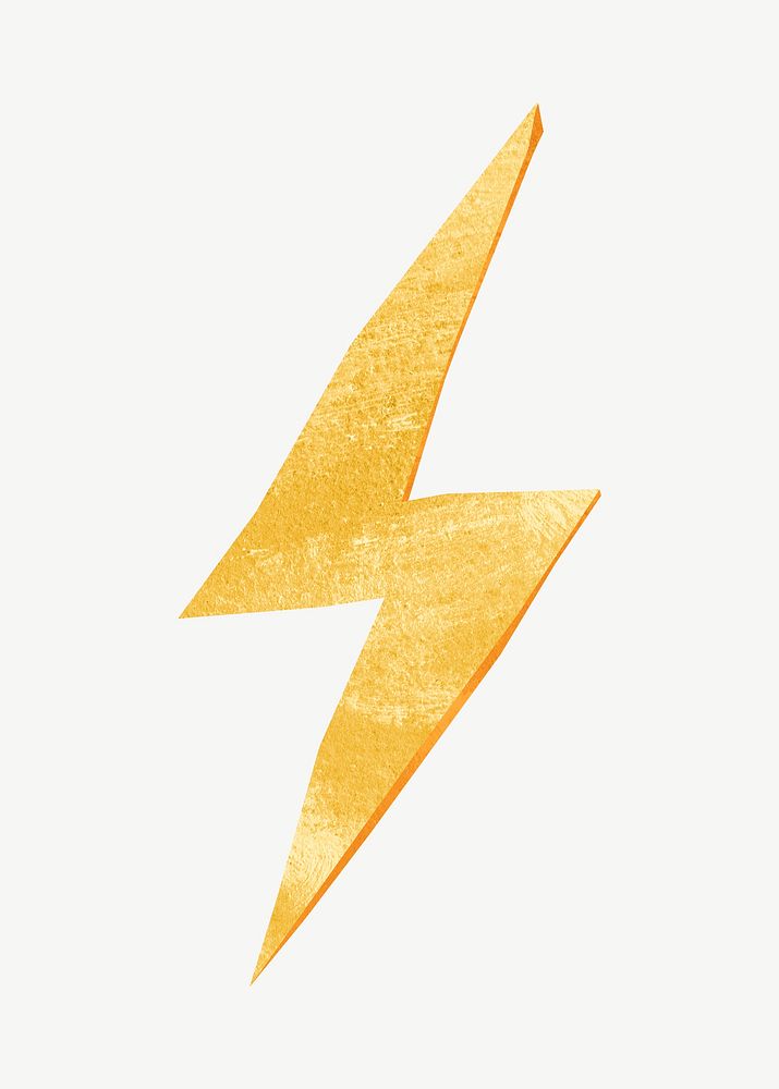 Lightning bolt, paper craft element | Premium PSD - rawpixel