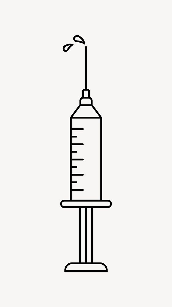 Syringe line art vector | Free Vector Illustration - rawpixel