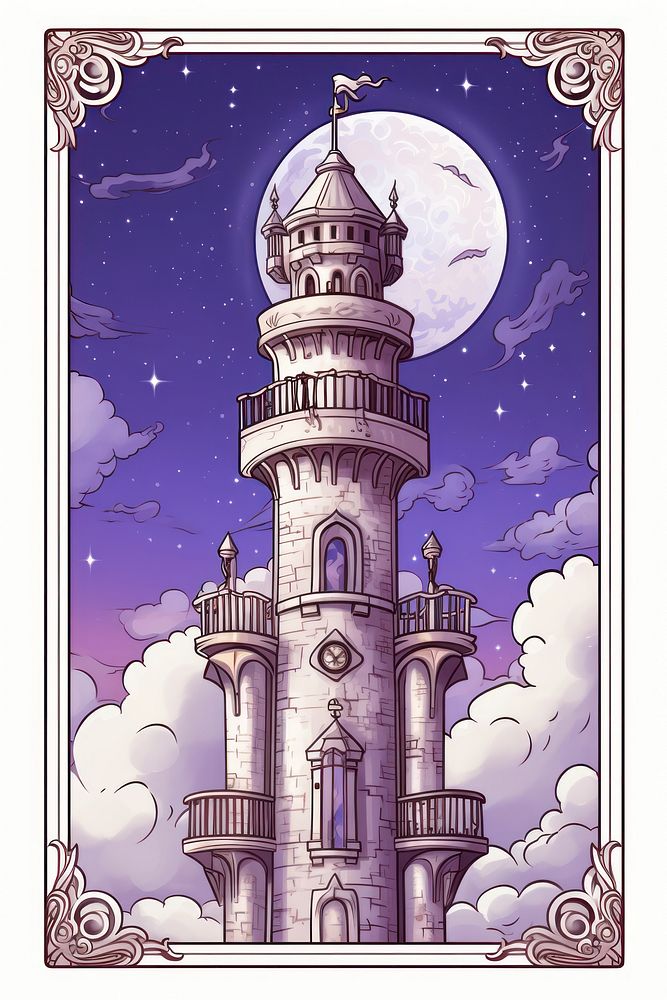 Tower architecture building drawing. | Premium Photo Illustration ...