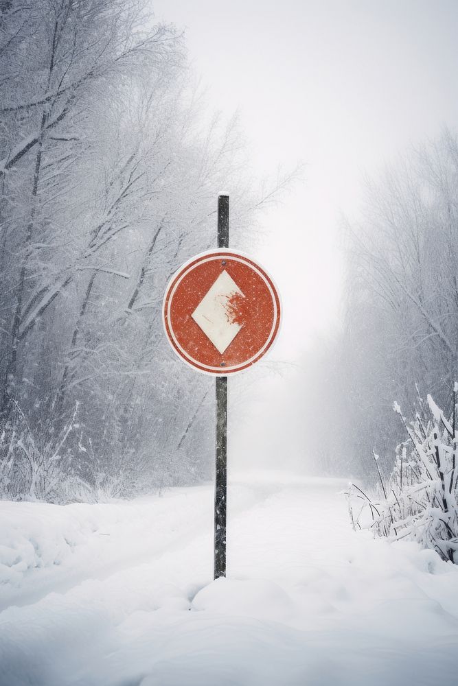 Winter sign snow outdoors. AI | Premium Photo - rawpixel