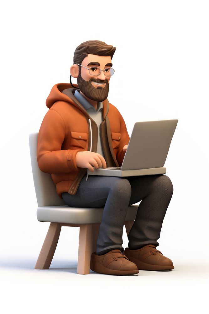 Sitting laptop computer portrait. | Premium Photo Illustration - rawpixel