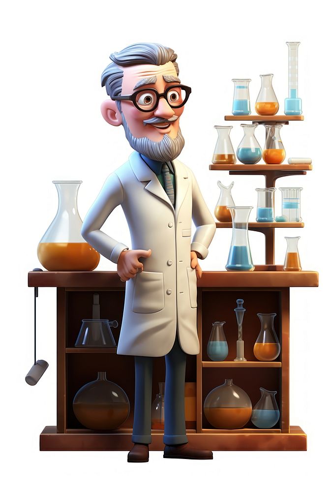 Scientist cartoon adult man. | Free Photo Illustration - rawpixel