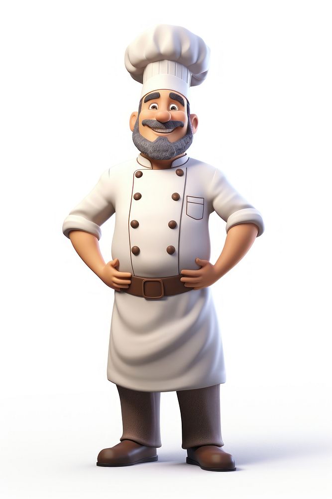 Standing smiling cartoon chef. | Free Photo Illustration - rawpixel
