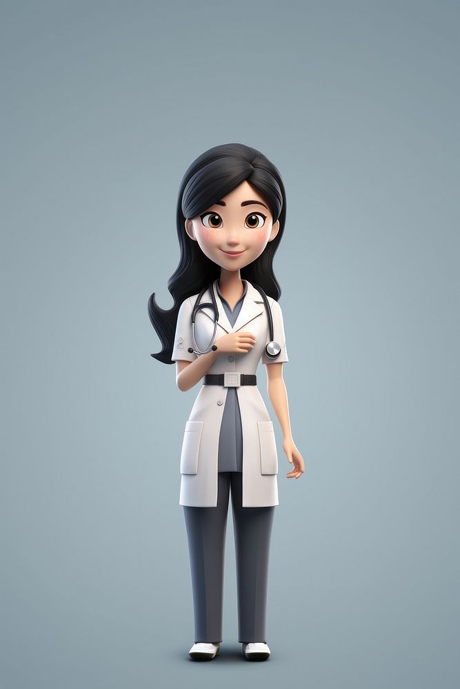 Stethoscope cartoon doctor physician. AI | Premium Photo Illustration ...