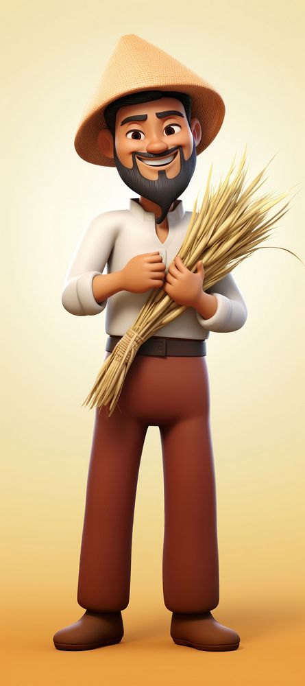 Holding cartoon farm hat. | Free Photo Illustration - rawpixel