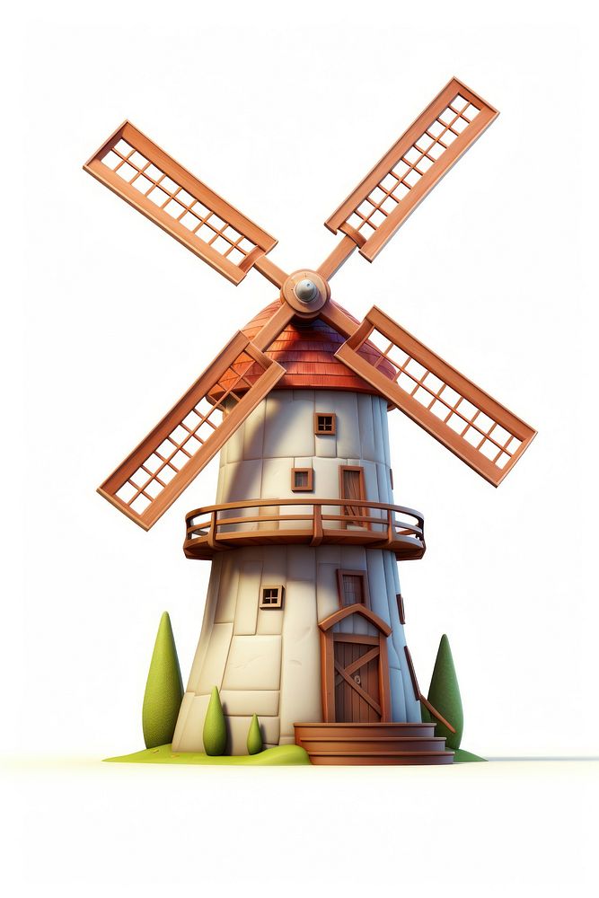 Windmill outdoors machine cartoon. | Free Photo Illustration - rawpixel