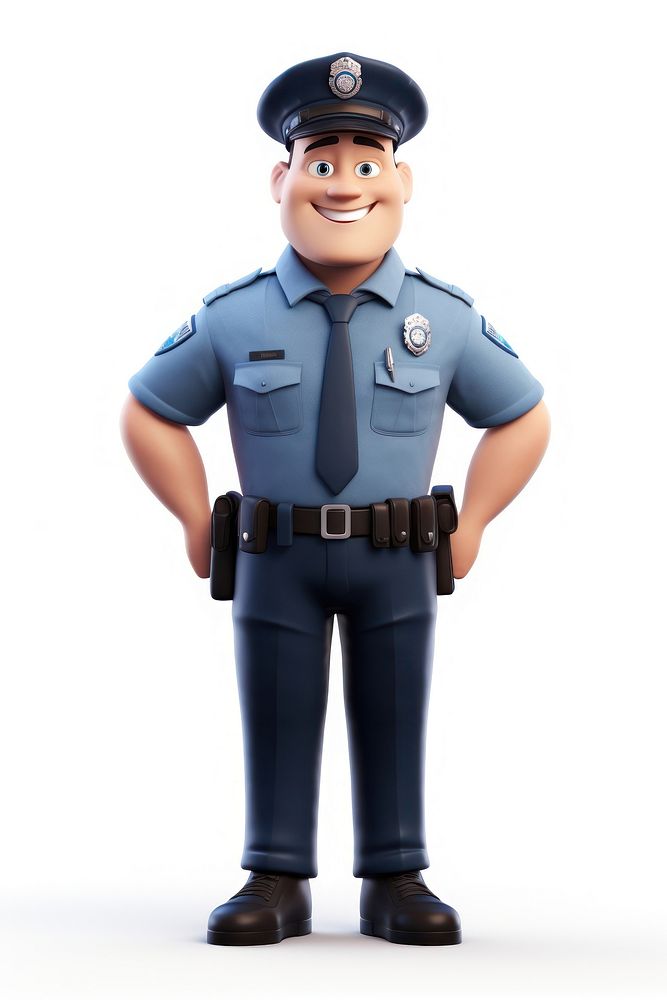 Officer cartoon white background accessories | Premium Photo ...