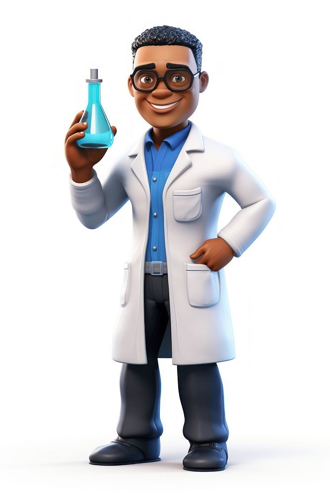 Scientist holding cartoon protection. | Free Photo Illustration - rawpixel