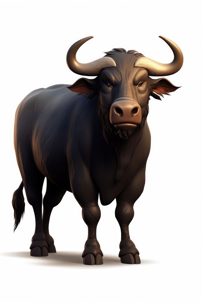 Buffalo livestock cartoon cattle. | Free Photo Illustration - rawpixel