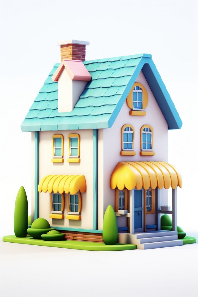 House architecture building cartoon. | Premium Photo Illustration ...