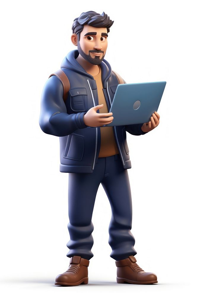 IT Technician computer cartoon laptop. | Premium Photo Illustration ...