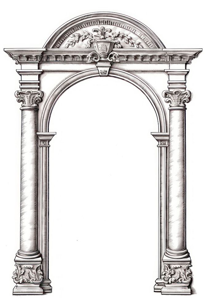 Arch architecture white background entrance. | Premium Photo ...