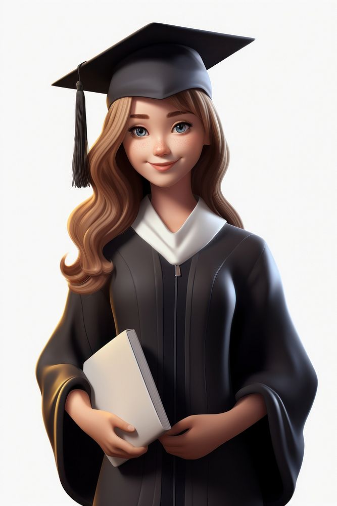 Graduation cartoon adult woman. | Premium Photo Illustration - rawpixel