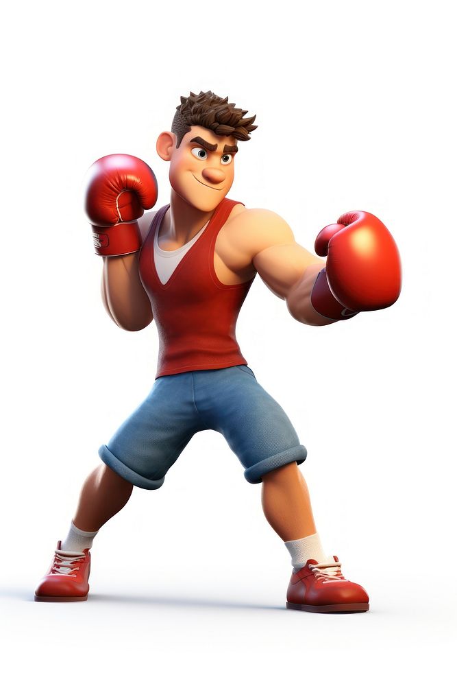 Man play boxing punching cartoon | Free Photo Illustration - rawpixel