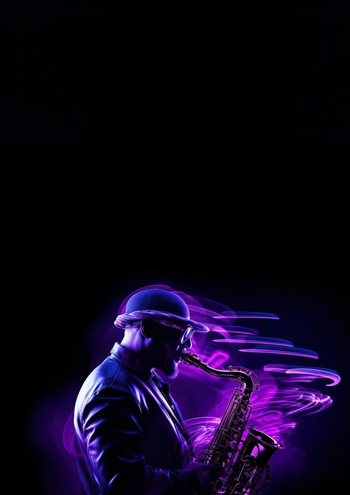 Jazz musician playing saxophone purple | Premium Photo - rawpixel