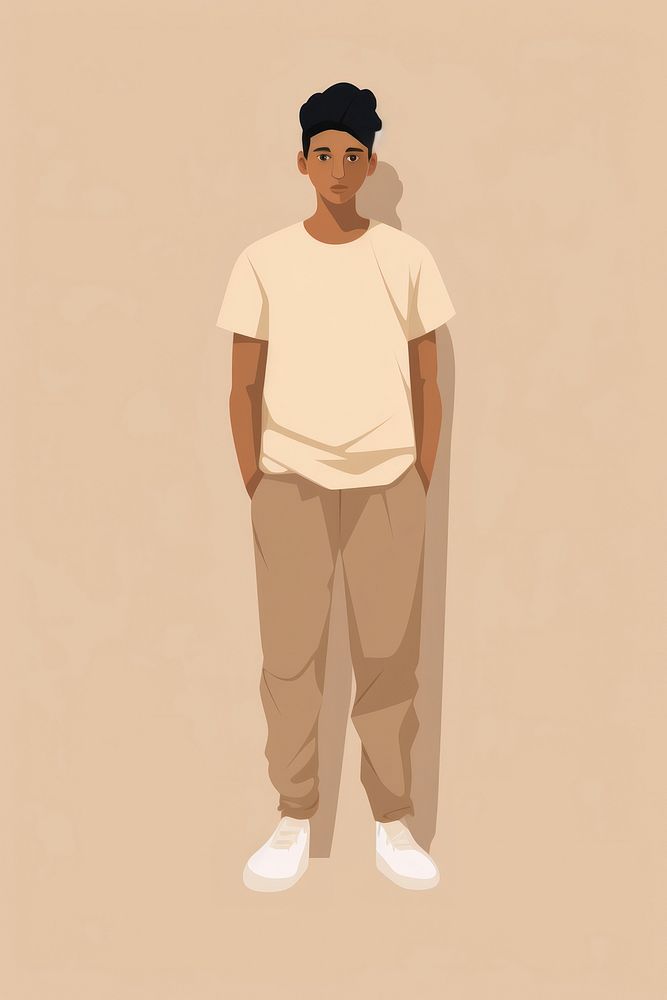 Minimalist indian boy standing adult | Free Photo Illustration - rawpixel