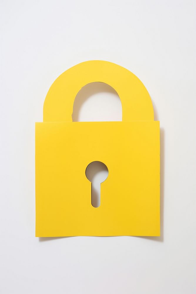 Flat paper yellow padlock protection | Free Photo Illustration - rawpixel